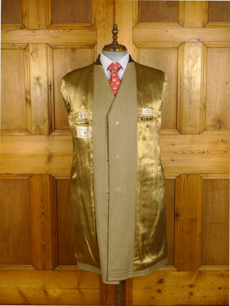 25/0191 vintage genuine crombie stone venetian wool covert coat w/ vel ...