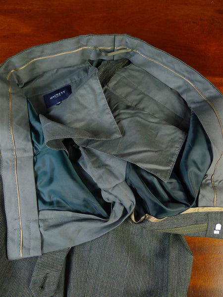 25/0397 new w/tags hackett london grey glen check wool & linen suit 38 ...