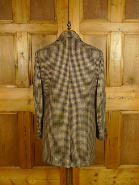 25/0706V hackett new w/tags brown gun check tweed field coat overcoat ...