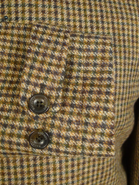 25/0706V hackett new w/tags brown gun check tweed field coat overcoat ...