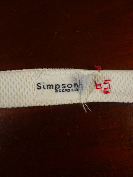 26/0010 vintage simpson piccadilly white marcella bow tie 15.5" 39cms ...